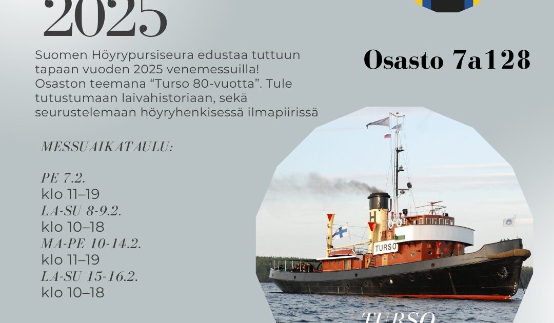 Suomen Höyrypursiseura juhlistaa s/s Turson 80-vuotista taivalta ...